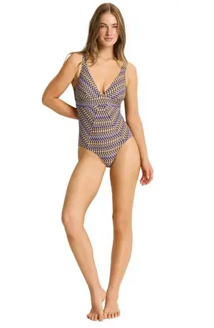 SEA LEVEL Tessera Geo Print One-piece Swimsuit