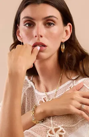 ATHRA LUXE Long Pointed Hoop Earrings