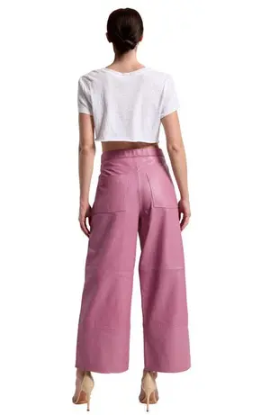 AS By DF Ruby Leather Wide Leg Jeans