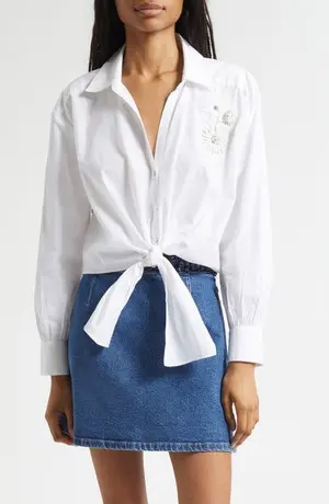 Cinq A Sept Front Tie Shirts For Women