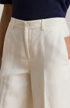 Ralph Lauren Linen Blend Wide-leg Pants