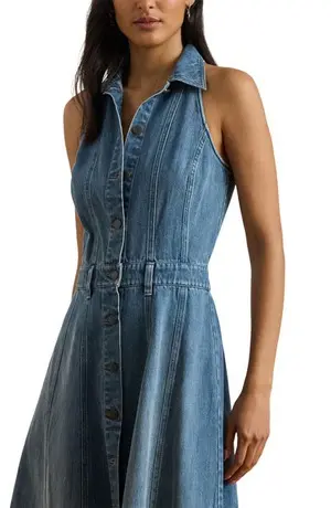 Ralph Lauren Caluna Denim Button-front Midi Dress
