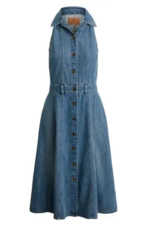Ralph Lauren Caluna Denim Button-front Midi Dress