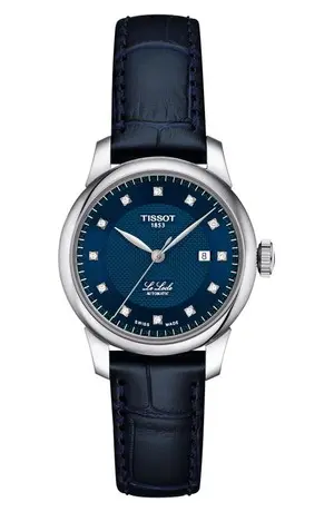 TISSOT Le Locle Automatic Leather Strap Watch - Blue