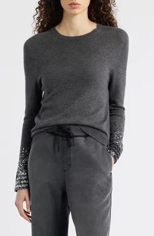 Kobi Halperin Lainey Sequin Cuff Sweater - Grey