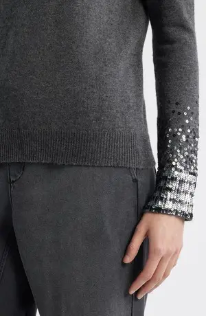 Kobi Halperin Lainey Sequin Cuff Sweater - Grey