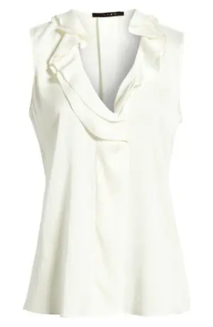Kobi Halperin Kali Ruffle Sleeveless Stretch Silk Top