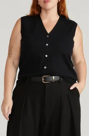 Universal Standard Sleeveless Sweater Vest - Black