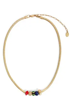 Clare V. Bien Bead Pendant Necklace - Gold Multi