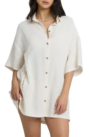 BILLABONG Feelin Fine Cover-up Shirt - White Cap