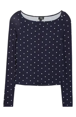 PACSUN Shaina Polka Dot Long Sleeve Top