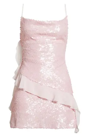 PACSUN Jasmine Sequin Mini Dress - Light Pink