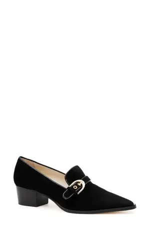 AMALFI BY RANGONI Publio Pointed Toe Loafer Pump - Black Cashmere Black Vernice