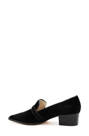 AMALFI BY RANGONI Publio Pointed Toe Loafer Pump - Black Cashmere Black Vernice