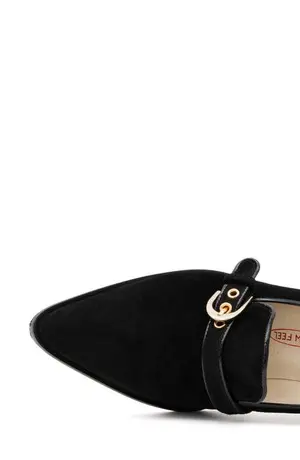 AMALFI BY RANGONI Publio Pointed Toe Loafer Pump - Black Cashmere Black Vernice