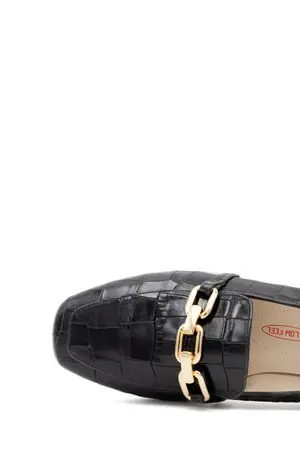 AMALFI BY RANGONI Gentile Croc-embossed Leather Bit Loafer - Black Cocco Bengala Gold