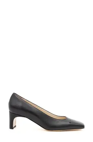 AMALFI BY RANGONI Serapide Leather Cap-toe Pumps - Black Parmasoft