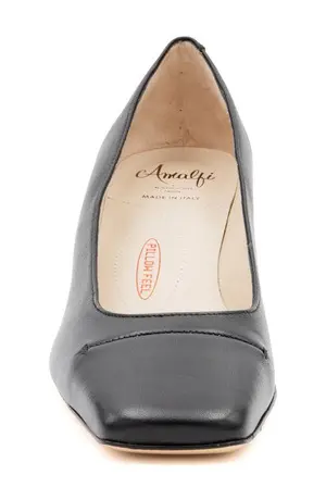 AMALFI BY RANGONI Serapide Leather Cap-toe Pumps - Black Parmasoft