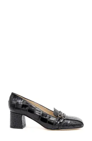 AMALFI BY RANGONI Basilico Loafer Pump - Nero Cocco Bengala