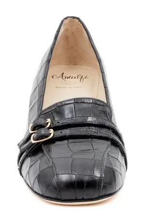AMALFI BY RANGONI Basilico Loafer Pump - Nero Cocco Bengala
