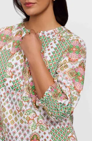 Foxcroft Alicia Patchwork Shift Dress - Green Multi