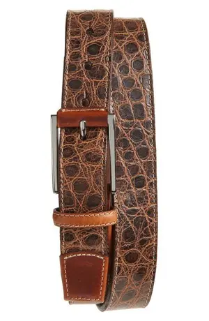 Torino Brushed Sheepskin Leather Belt - Cognac