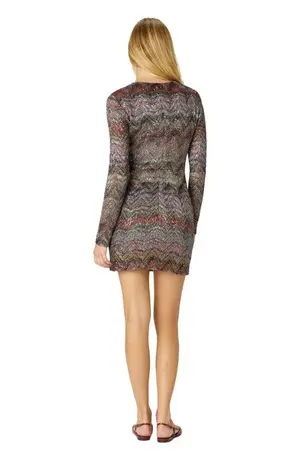 Missoni Mini Dress With V-neck And Zigzag Pattern