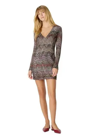 Missoni Mini Dress With V-neck And Zigzag Pattern