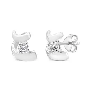 HAUS OF BRILLIANCE Round Diamond Fashion Earrings - White