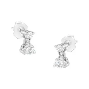 HAUS OF BRILLIANCE 14kt Gold 1/2ct Tdw Diamond Dangle Stud Earrings - White