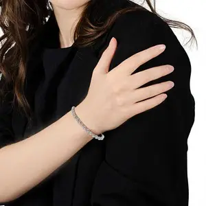 HAUS OF BRILLIANCE 925 Sterling Silver 0.25 Cttw Diamond Bolo Bracelet
