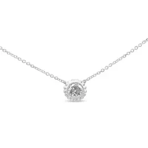 HAUS OF BRILLIANCE 10k Gold 1/4 Cttw Diamond Solitaire Pendant Necklace