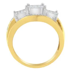 HAUS OF BRILLIANCE 10kt Two-toned Gold 1.00 Cttw Diamond Cluster Ring