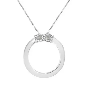 HAUS OF BRILLIANCE Silver Diamond "together Forever" Pendant Necklace - White
