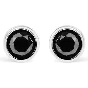 HAUS OF BRILLIANCE 1.50ctw Round Black Diamond Stud Earrings - White