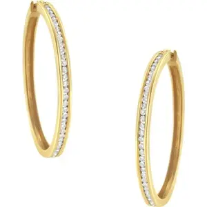 HAUS OF BRILLIANCE 14k Gold 1.0 Cttw Diamond Circle Hoop Earrings - Yellow