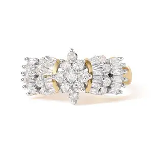 HAUS OF BRILLIANCE 10k Gold 1.00 Cttw Diamond Starburst Ring - Yellow
