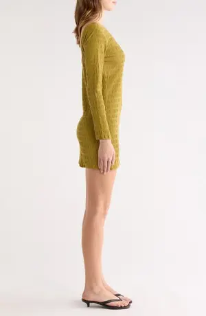 BILLABONG Dream Life Long Sleeve Pucker Knit Minidress