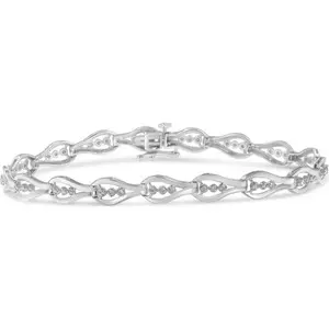 HAUS OF BRILLIANCE Silver Diamond Link Bracelet - White
