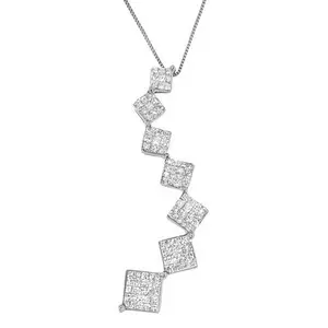 HAUS OF BRILLIANCE 10k Gold 1 Cttw Diamond Snake Pendant Necklace - White