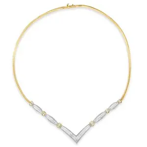 HAUS OF BRILLIANCE 14k Gold 3.00 Cttw Diamond "v" Shape Necklace - Yellowwhite