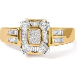 HAUS OF BRILLIANCE 10k Gold 1/2cttw Diamond Composite And Halo Ring - Yellow