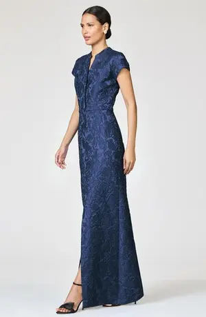 Sachin & Babi Lynn Floral Cloqué Gown