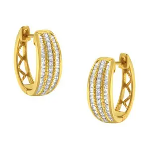 HAUS OF BRILLIANCE 10k Gold 0.75 Ct Diamond Hoop Earrings - Yellow