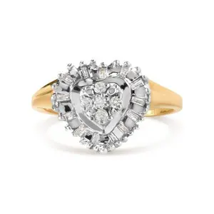 HAUS OF BRILLIANCE 10k Gold 0.25 Cttw Diamond Heart Ballerina Ring - Yellow
