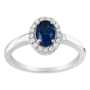 HAUS OF BRILLIANCE 10k White Gold, Diamond And Sapphire Cocktail Ring - Blue Sapphire