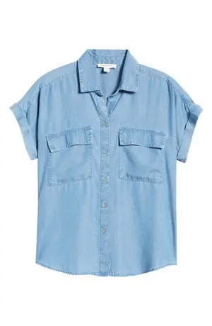 BEACHLUNCHLOUNGE Beatrix Denim Button-up Shirt - Medium Wash