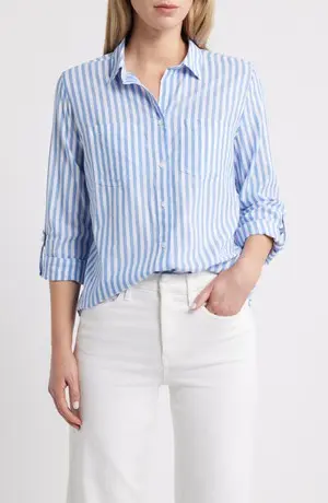 Beachlunchlounge Shirt Tail Hem Shirts For Women