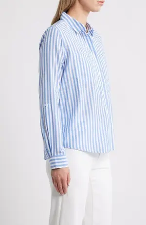 BEACHLUNCHLOUNGE Annalisa Stripe Shirt - Jet Stream
