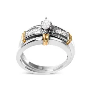 HAUS OF BRILLIANCE 14k Gold And Diamond Engagement Ring Set - Yellow